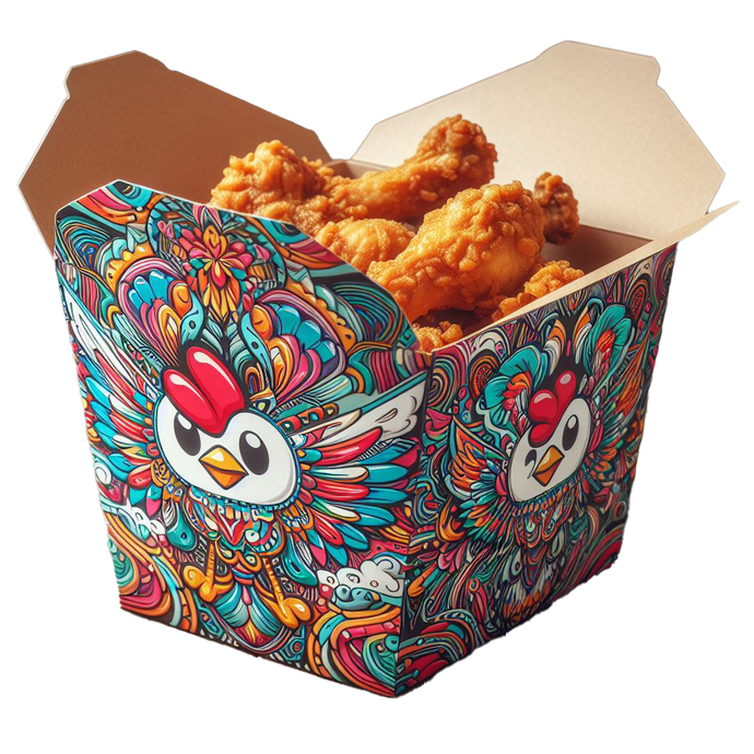 CUSTOM CHICKEN BOXES 1-4 Colors 250/CASE – PAK ONE