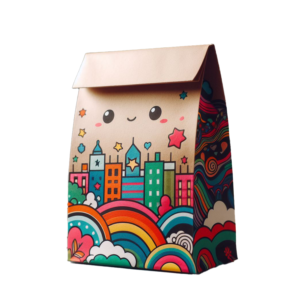 CUSTOM PAPER BAGS, NO HANDLES - 250 or 500/CASE – PAK ONE