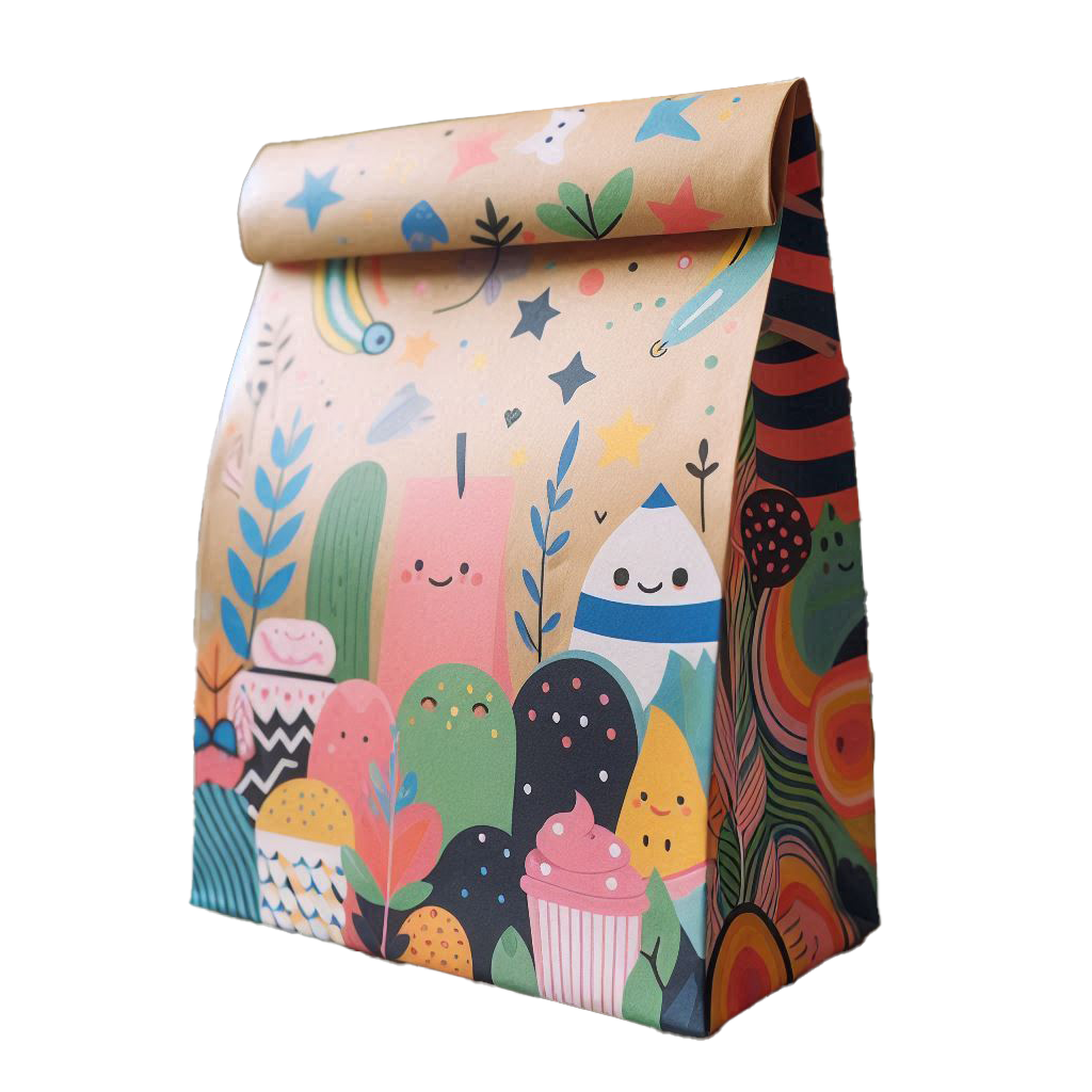 CUSTOM PAPER BAGS, NO HANDLES - 250 or 500/CASE – PAK ONE